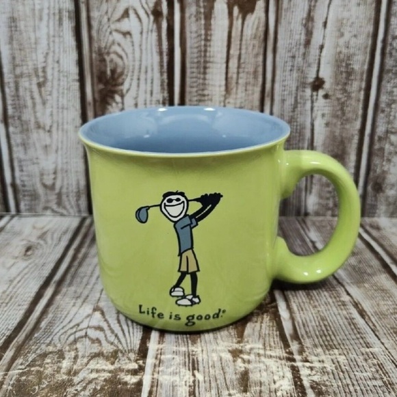 Life Is Good | Dining | Life Is Good Jake Golfing Mug Green Outside ...